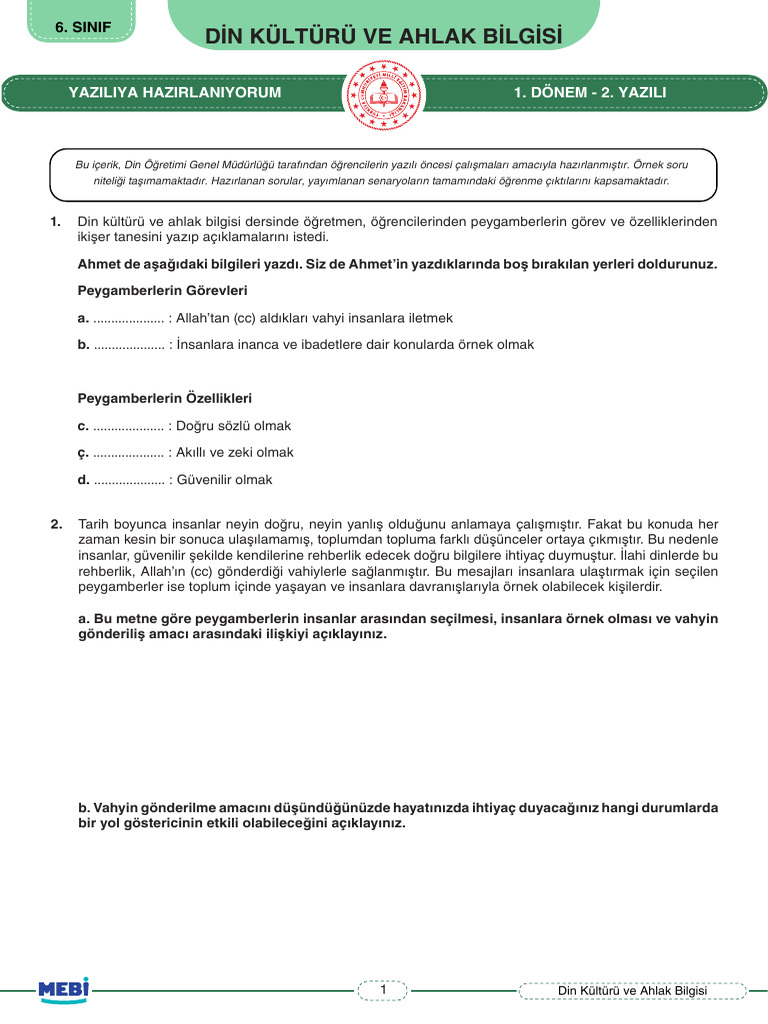 6 DKAB YaziliyaHazirlaniyorum Mebi | PDF