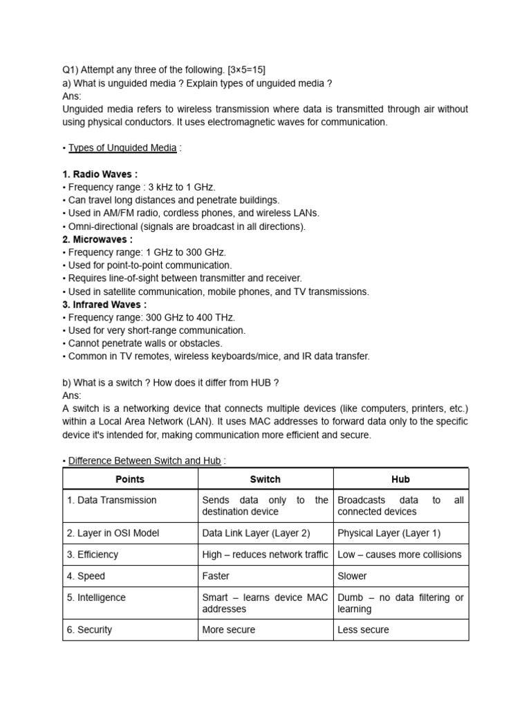 Types of Networking Media Explained | PDF | Computer Network | Internet ...