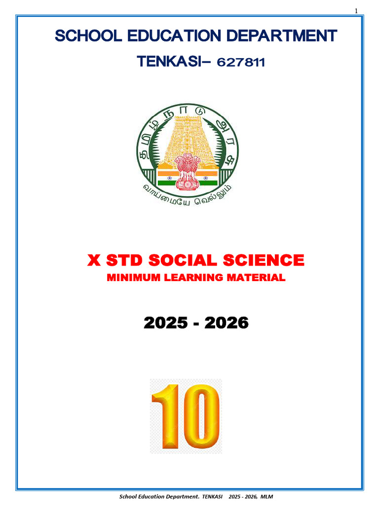 Tenakasi X STD Social Science MLM 2025-26 | PDF | League Of Nations ...