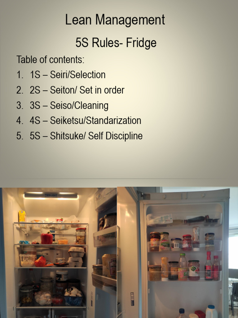 Lean Management 5S | PDF | Refrigerator | Foods