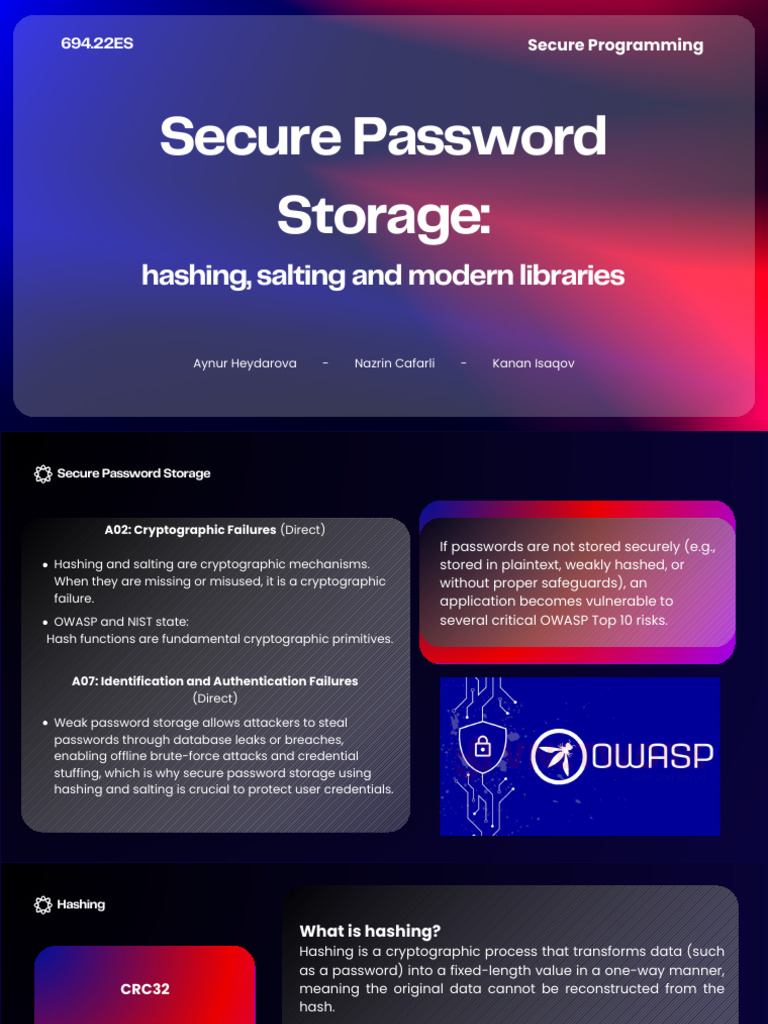 Secure Programming(Presentation) | PDF | Password | Security