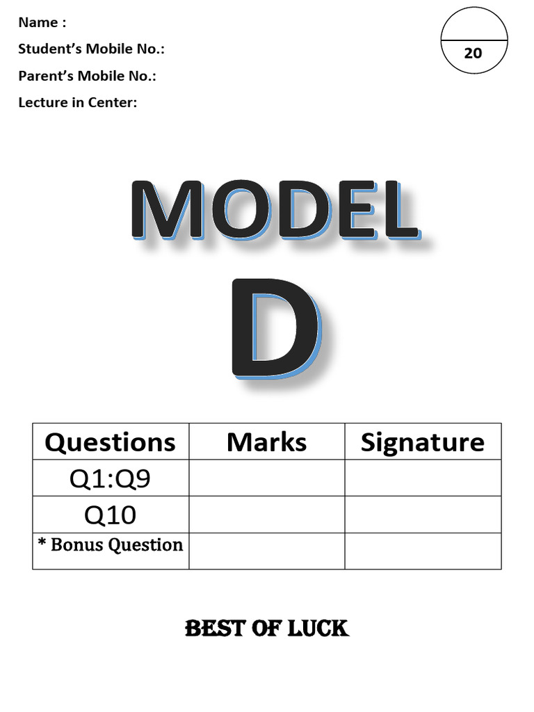 Calculus Questions and Model Answers | PDF