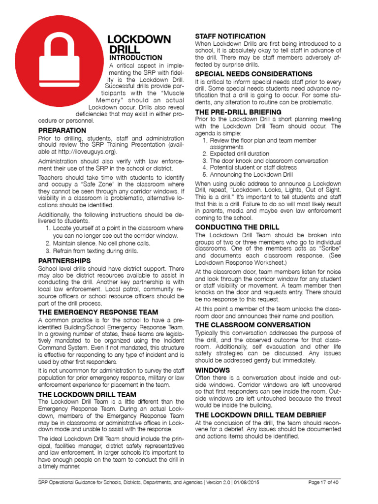Lockdown Drill Guidance | PDF