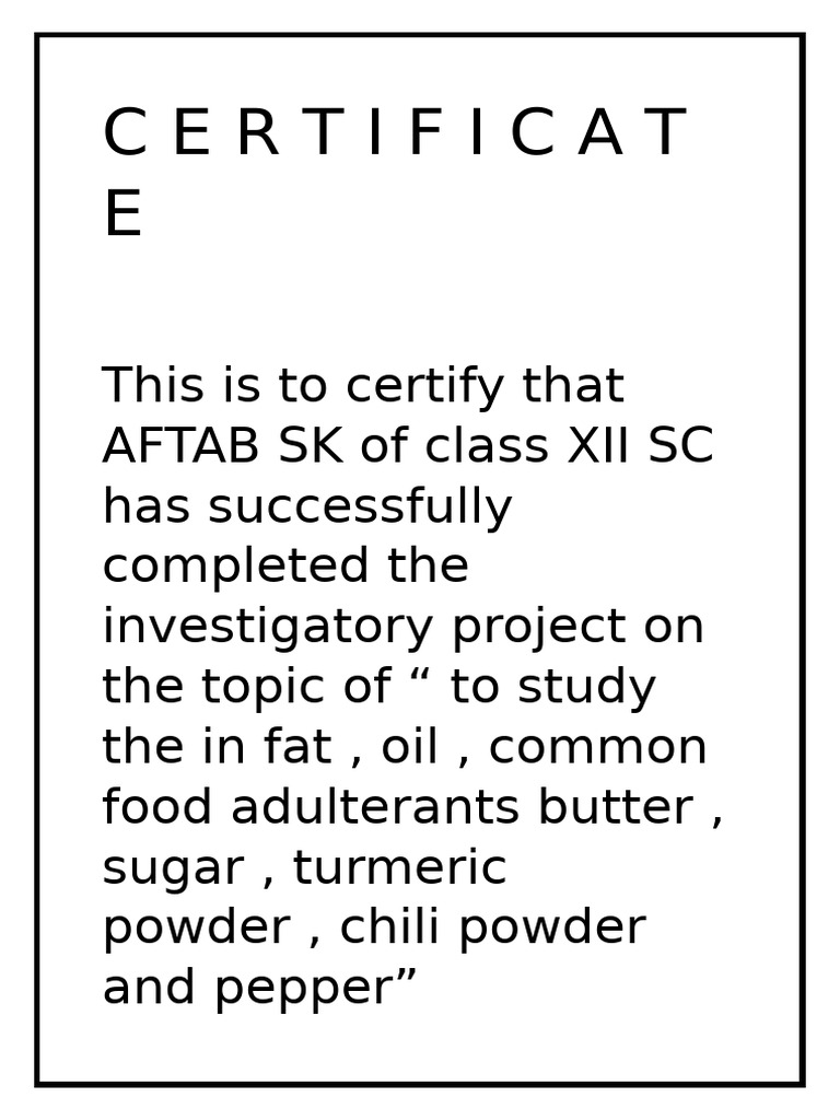 c e r t i f i c a t e Chem Aftab | PDF