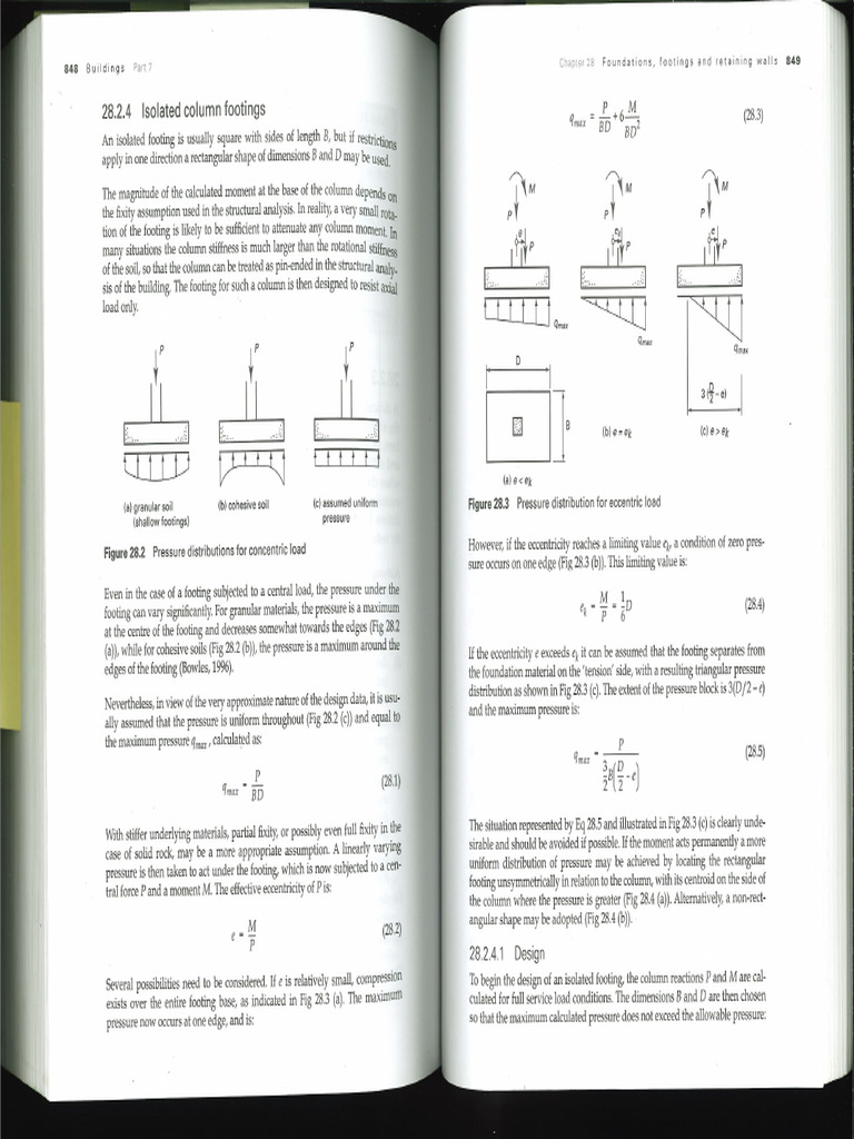 Pad Footing Design - Red Concrete Book Scan | PDF