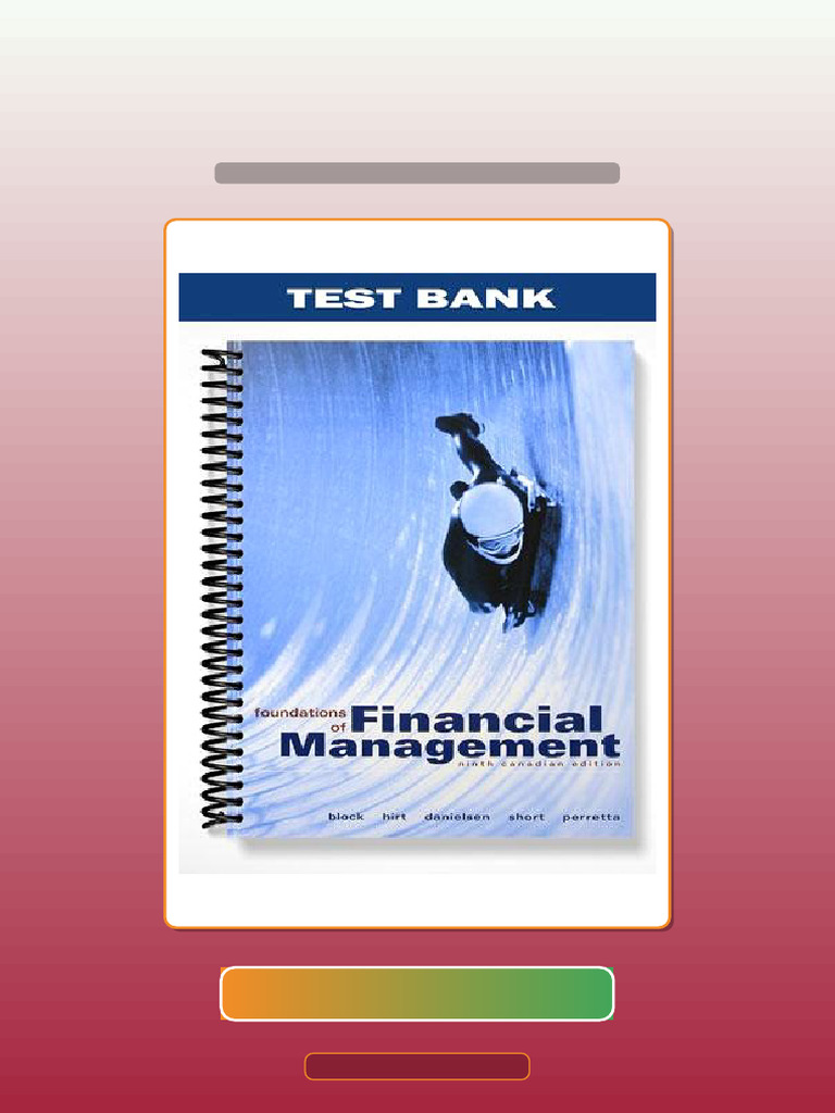 Foundations of Financial Management Canadian 9th Edition by Block Test ...