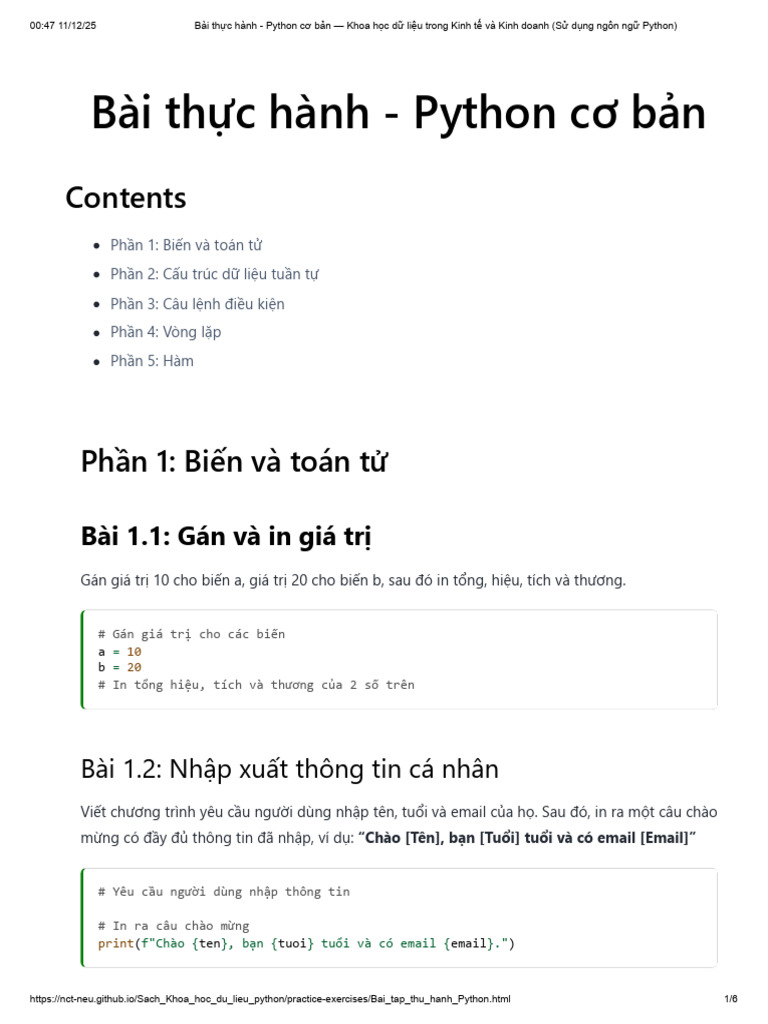 Bài Thực Hành - Python Cơ Bản — Khoa Học Dữ Liệu Trong Kinh Tế Và Kinh Doanh (Sử Dụng Ngôn Ngữ ...