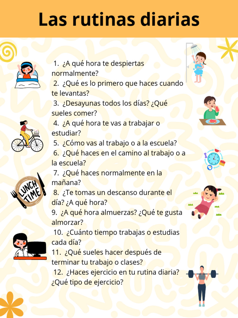 Rutinas Diarias Conversación A2 | PDF