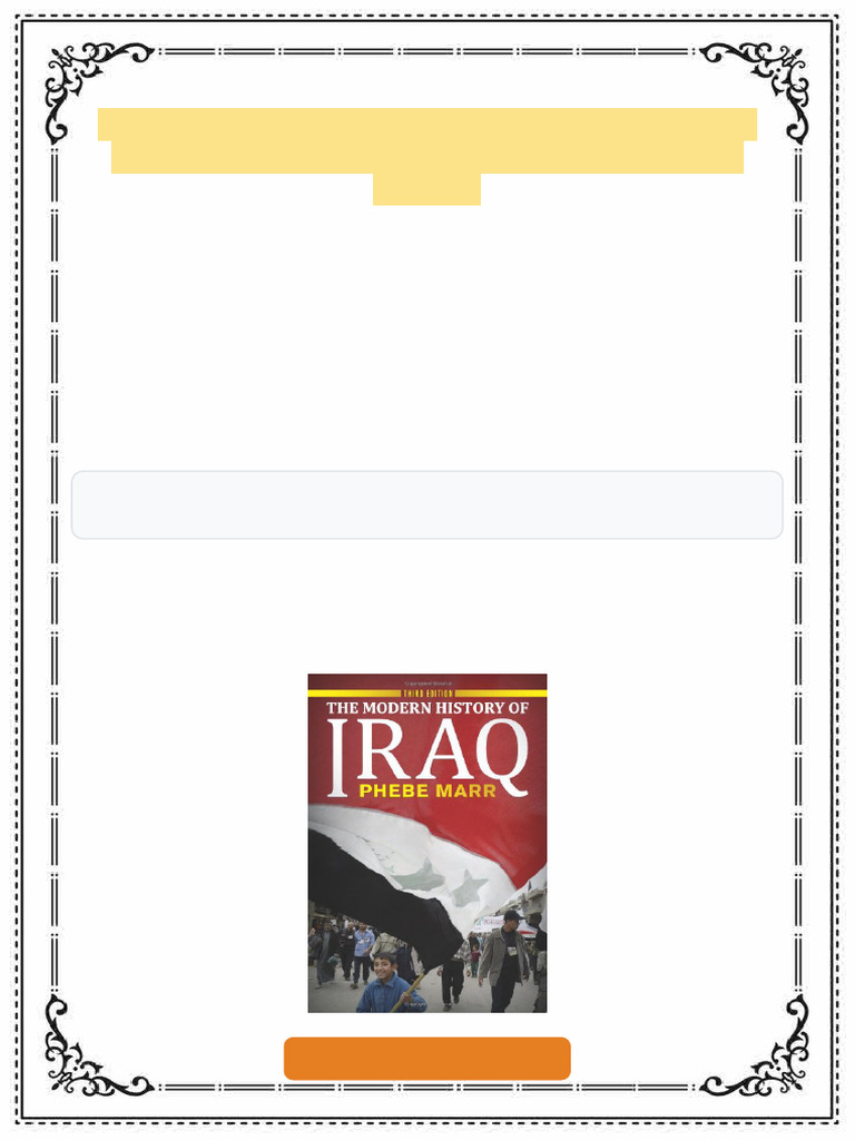 The Modern History of Iraq Third Edition, Edition Phebe Marr Ebook ...