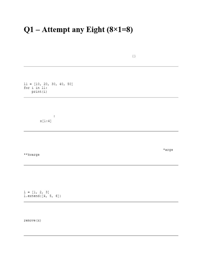 Python Question Paper 2 | PDF | Anonymous Function | Parameter ...