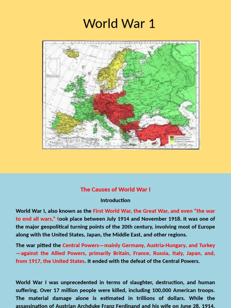 PPP On Causes of World War 1 | PDF | German Empire | World War I