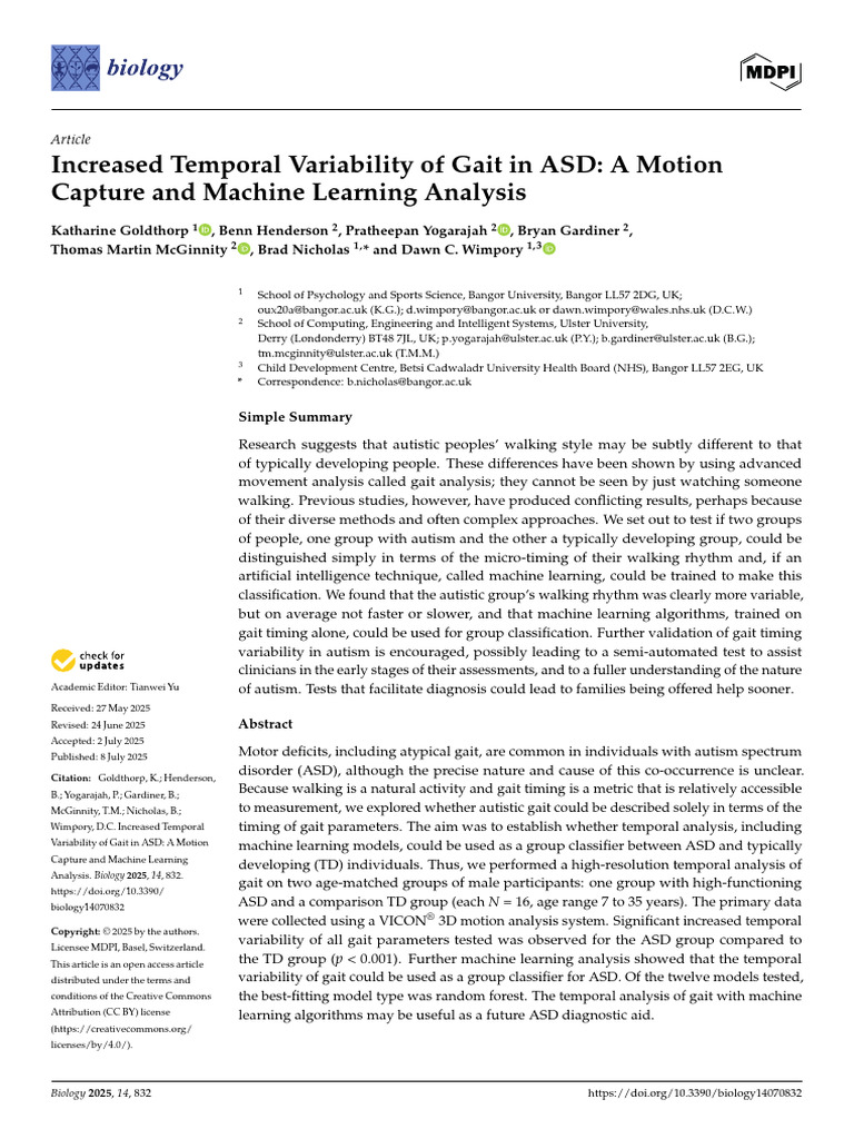 biology-14-00832-v2 | PDF | Autism | Machine Learning