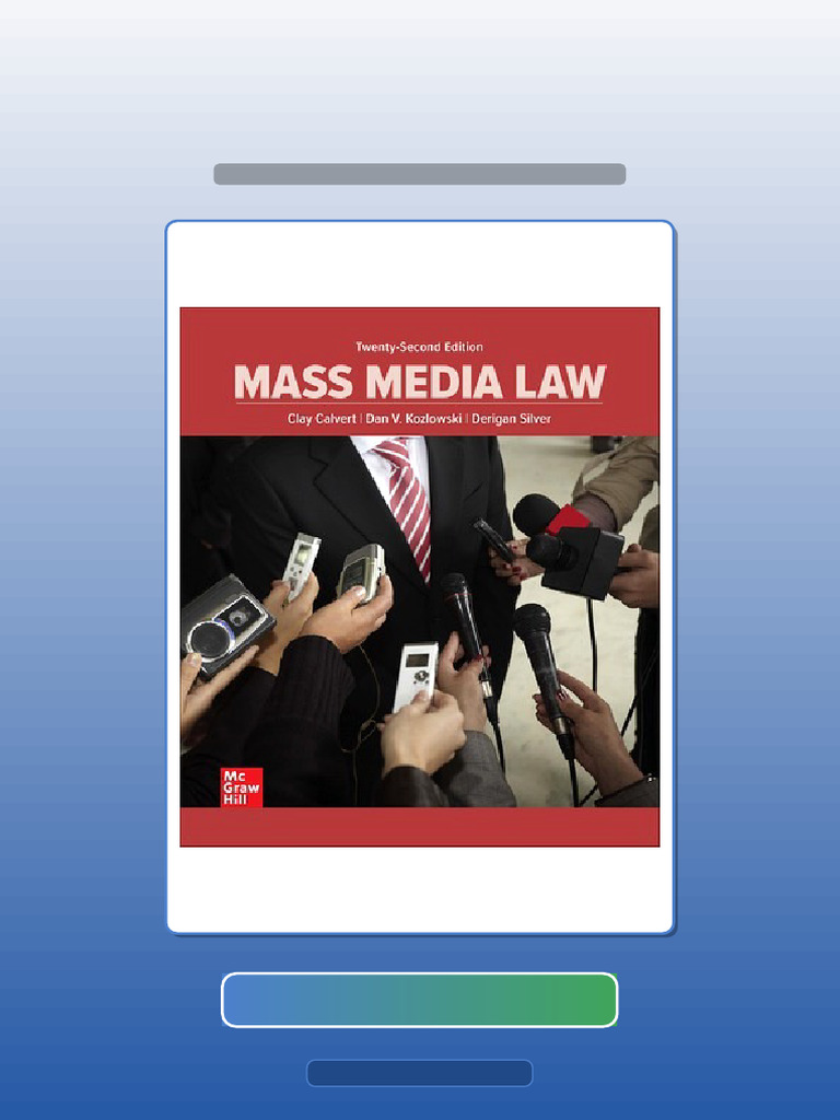 Test Bank for Mass Media Law 22nd Edition Calvert HQ File Exam Prep ...