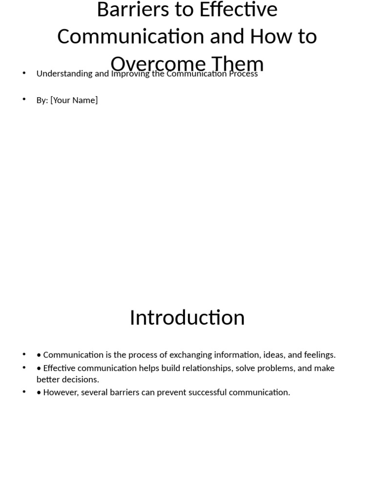 Overcoming Communication Barriers | PDF | Communication | Jargon