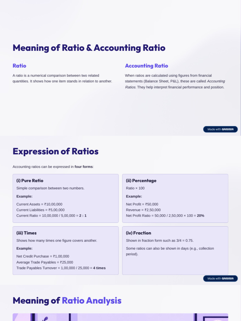 Meaning of Ratio and Accounting Ratio | PDF | Revenue | Ratio