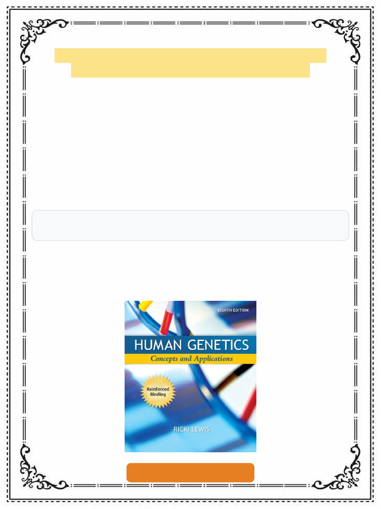 Human Genetics 8th Edition Ricki Lewis Ebook Fully Downloadable | PDF ...