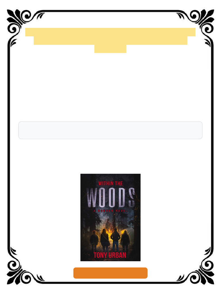 Within the Woods A Horror Novel 1st Edition Tony Urban ebook checked ...