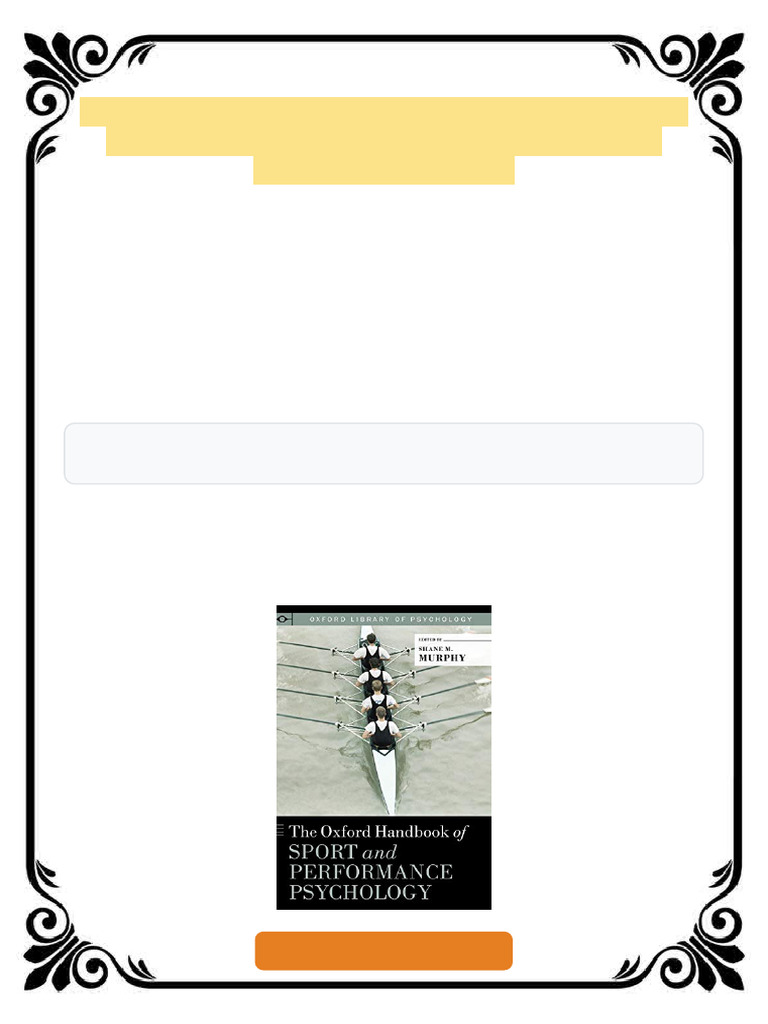 The Oxford Handbook of Sport and Performance Psychology Shane M. Murphy ...