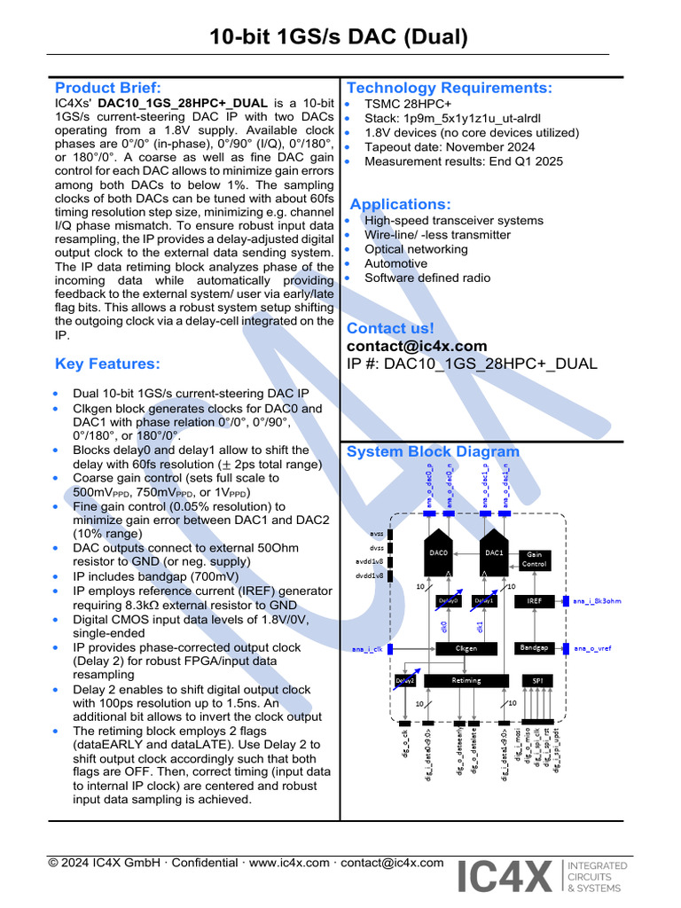 1gs Dac Dual Product Brief v1d0 | PDF | Digital To Analog Converter ...