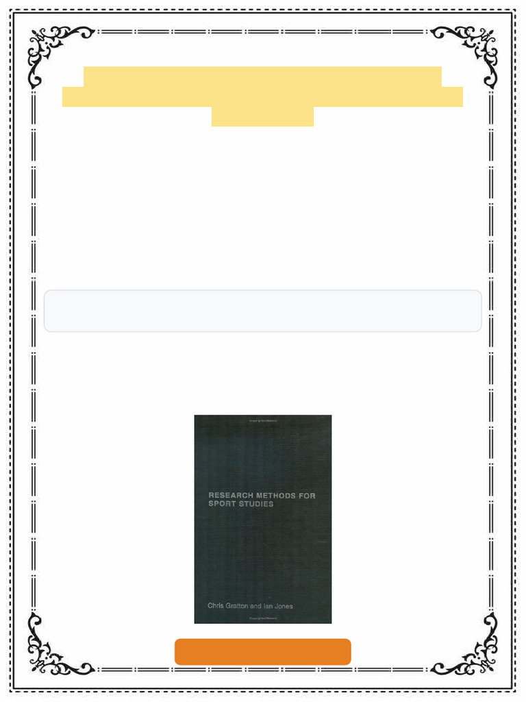Research Methods For Sports Studies 1st Edition Chris Gratton Ebook ...