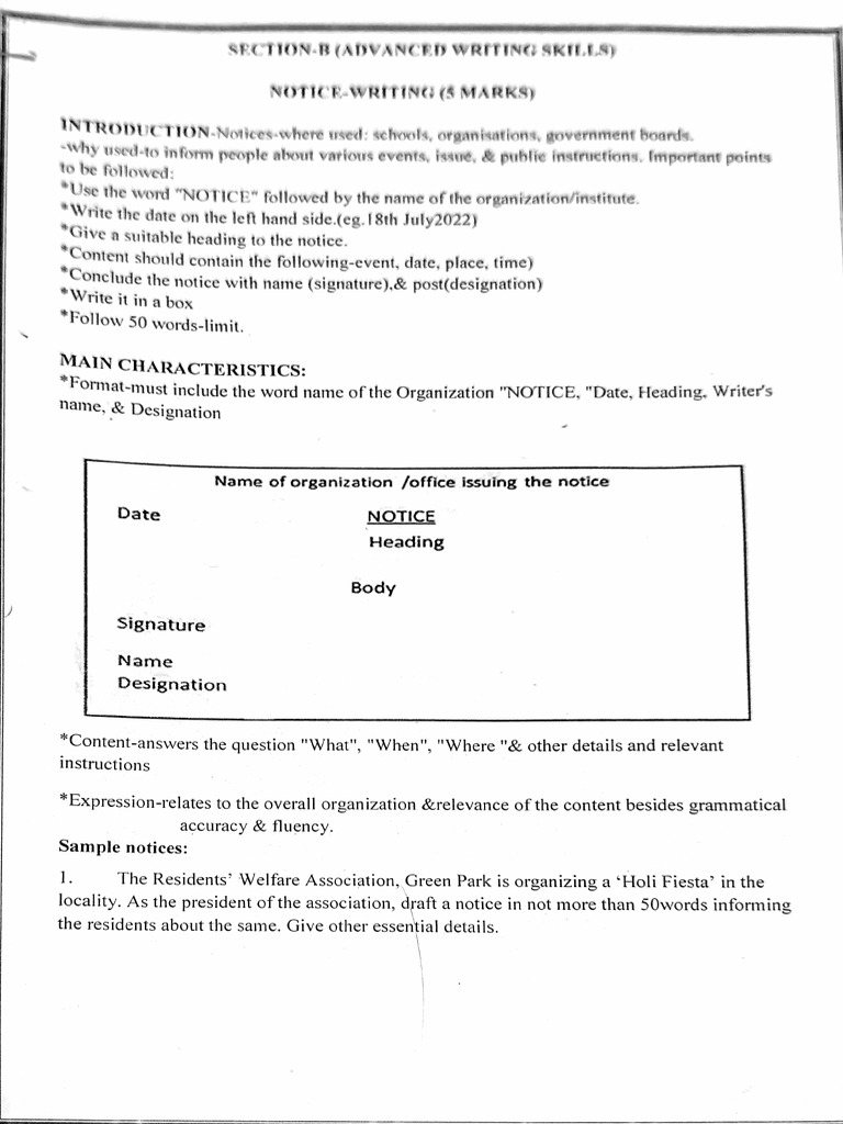 Writing Section Notes (Eng) | PDF