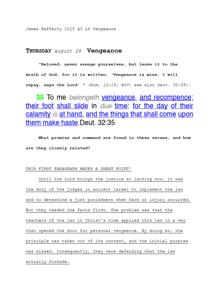 Understanding Biblical Vengeance Principles | PDF | Jesus | Gospel Of ...