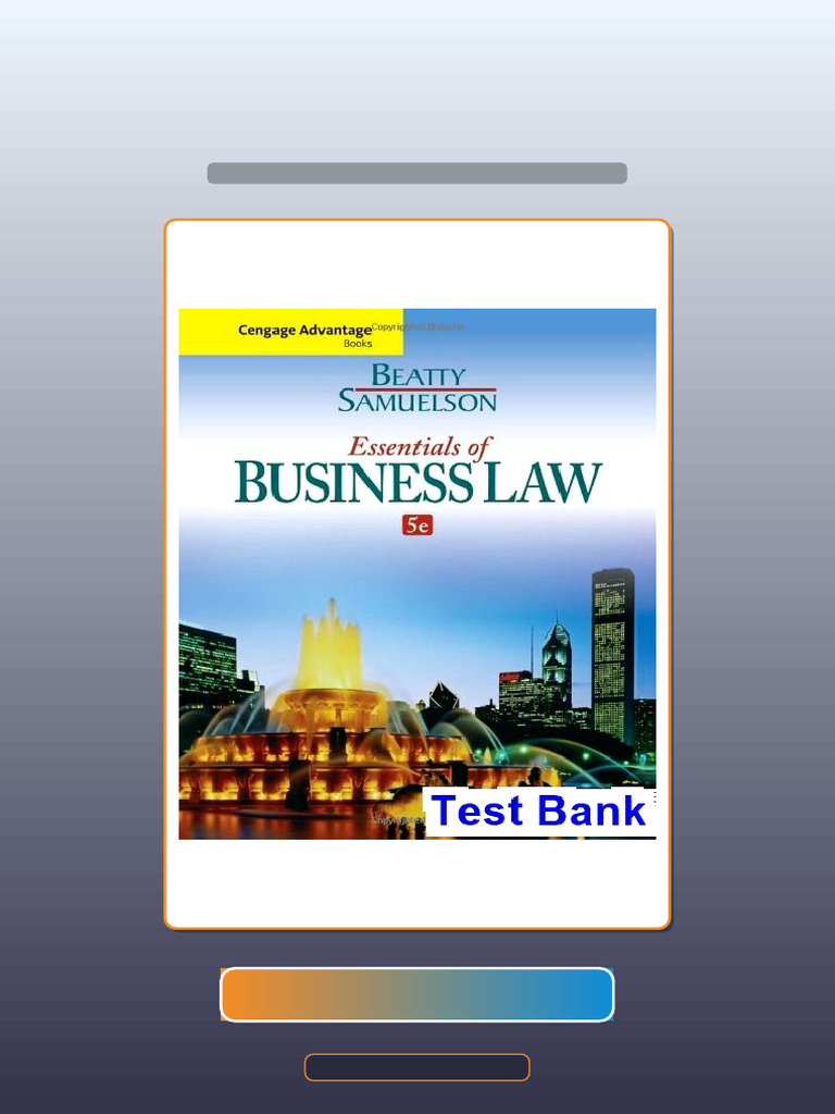 Test Bank for Cengage Advantage Books Essentials of Business Law 5th ...