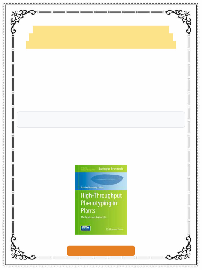 High Throughput Phenotyping in Plants Methods and Protocols 1st Edition ...