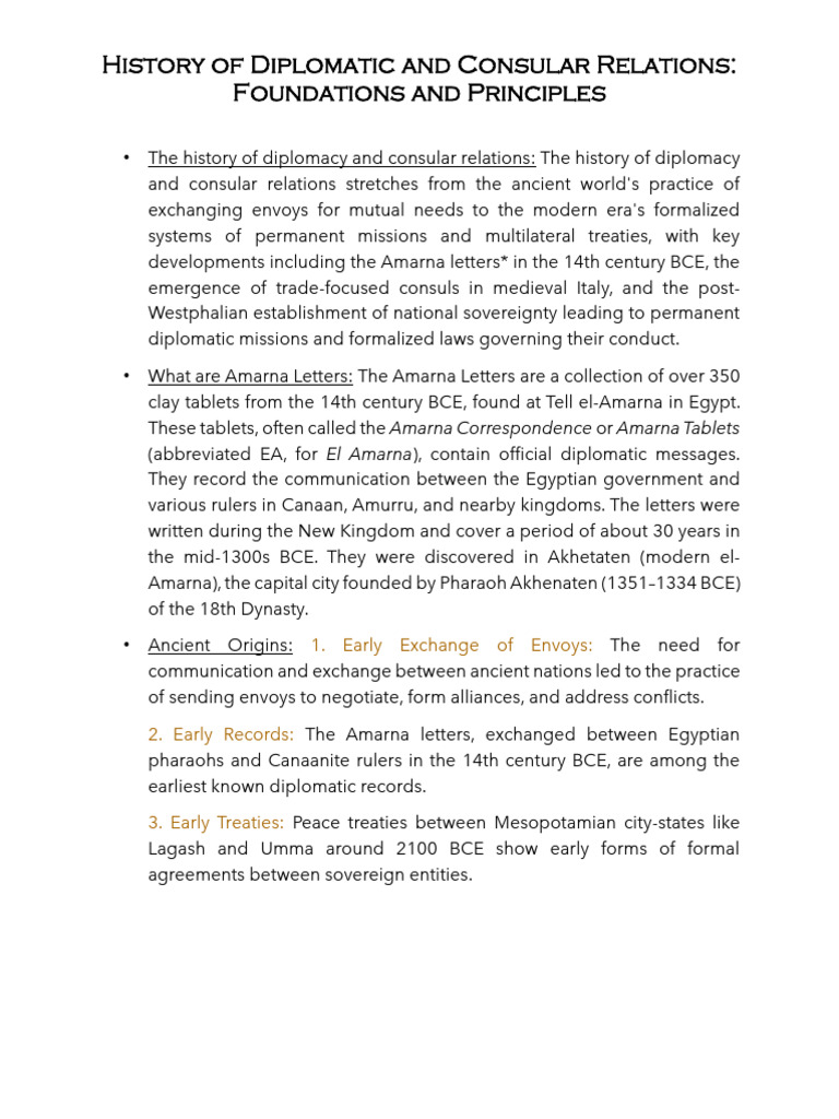 Evolution of Diplomatic Relations | PDF | Diplomacy | International ...