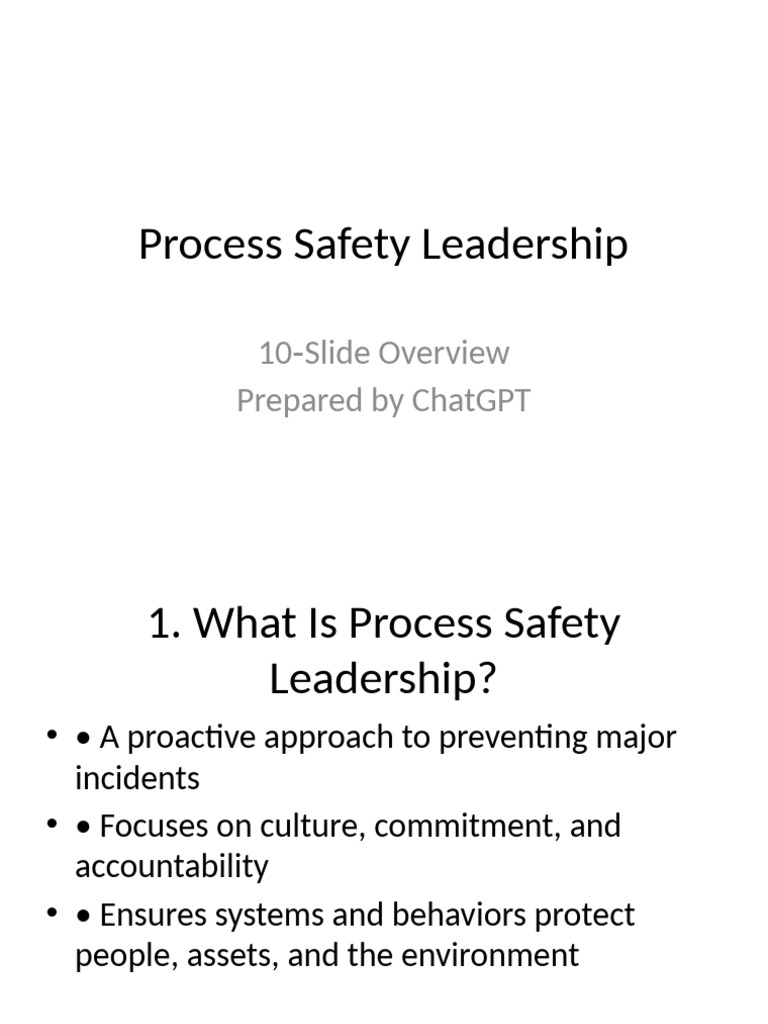 Process Safety Leadership Overview | PDF