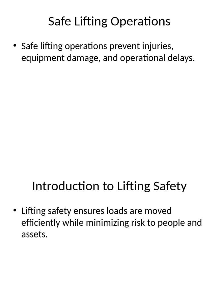 Essential Guide to Safe Lifting Operations | PDF