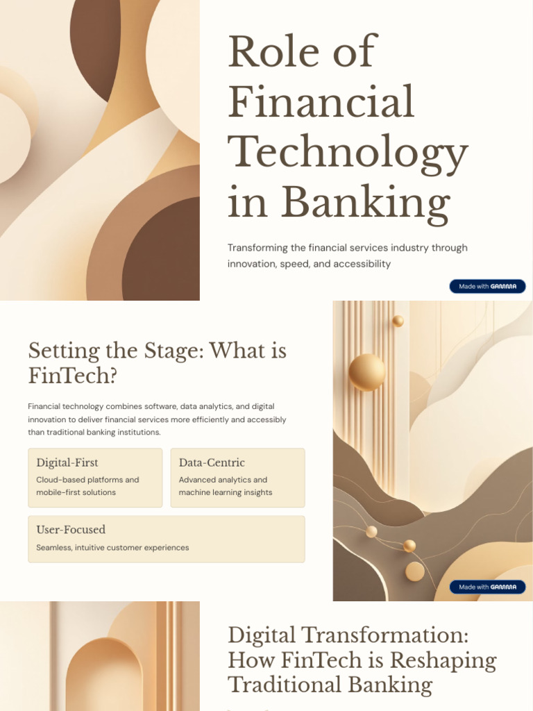 Role of Financial Technology in Banking | PDF | Financial Technology ...