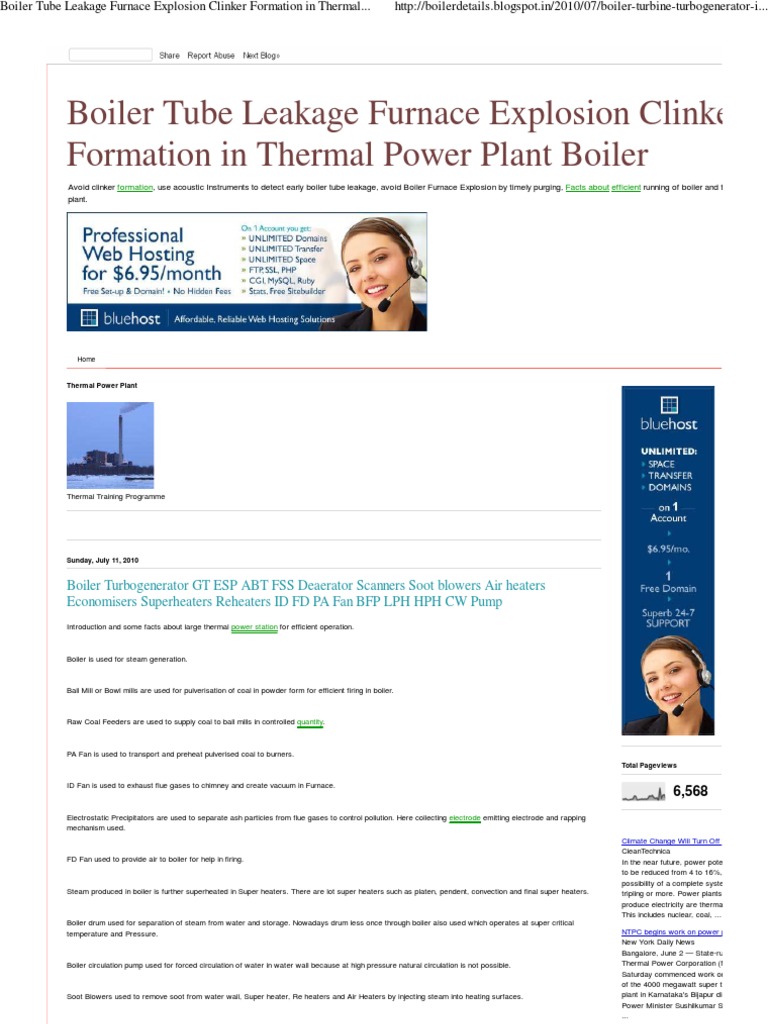Boiler Tube Leakage Furnace Explosion Clinker Formation in Thermal ...