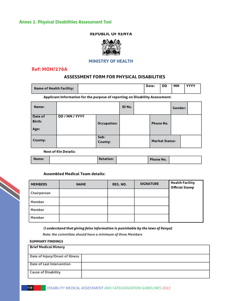 Disability Assessment Guidelines 2022 | PDF | Disability | Diseases And ...