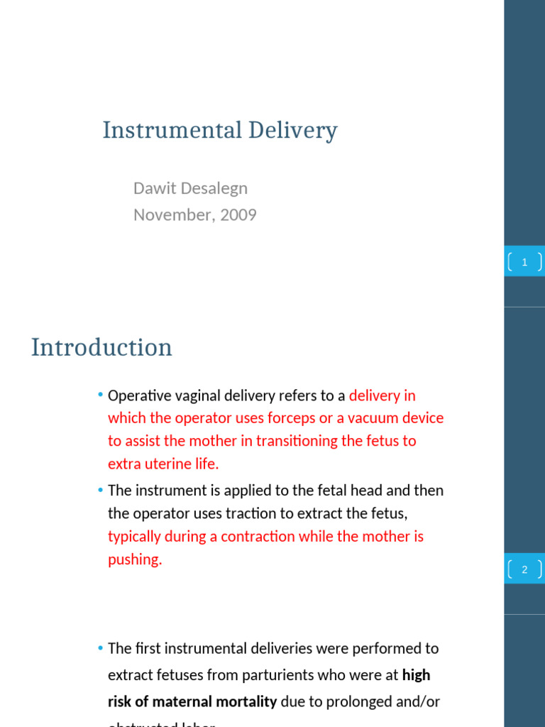 Instrumental Delivery | PDF | Childbirth | Obstetrics