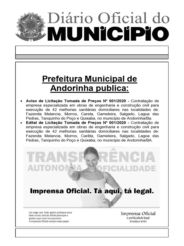 Aviso e Edital Publicado DOM | PDF | Contabilidade | Argamassa (alvenaria)