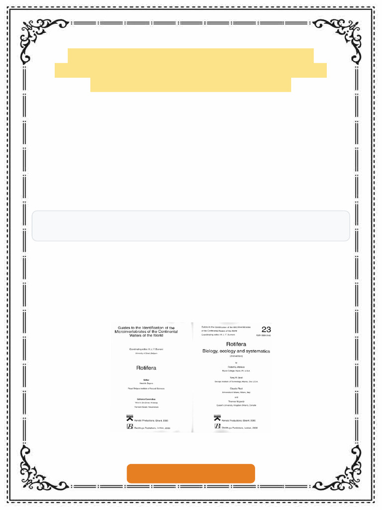 Rotifera biology ecology and systematics 2nd ed Edition Robert L ...