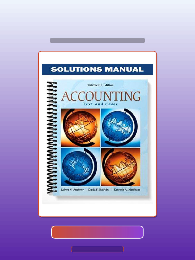 Accounting Text and Cases 13th Edition by Anthony Test Bank | PDF ...