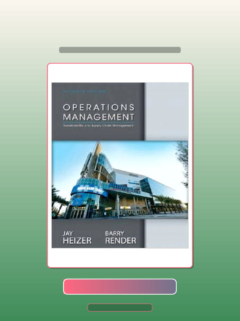 Operations Management 11th Edition by Jay Heizer Barry Render eBook and ...