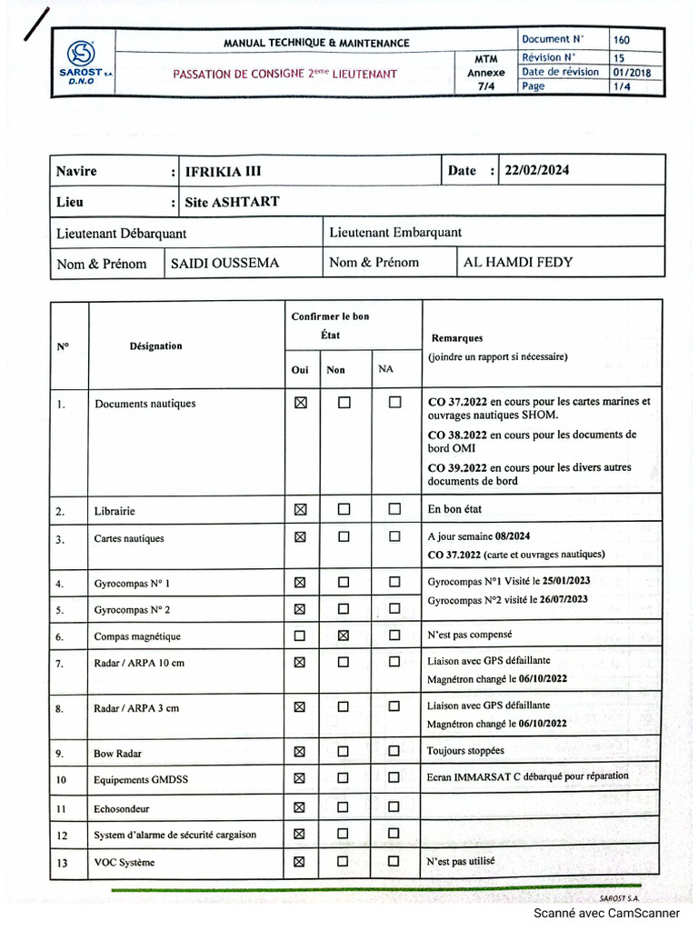 Passation 2eme Lt Al Hamdi Fedy & Saidi Oussema | PDF