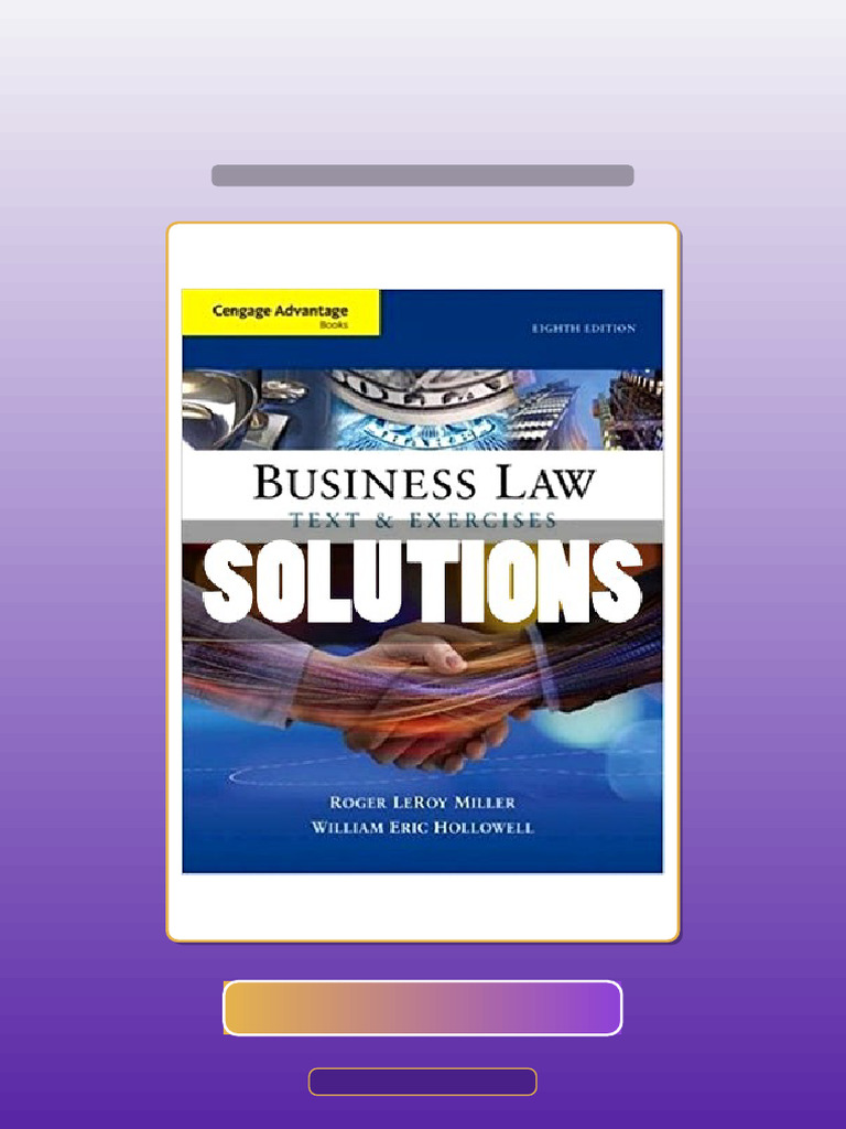 Test Bank of Cengage Advantage Books Business Law Text and Exercises 8 ...