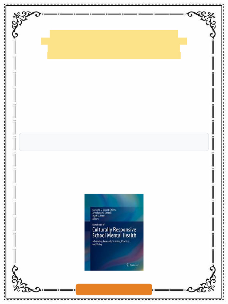 Handbook of Culturally Responsive School Mental Health Advancing ...