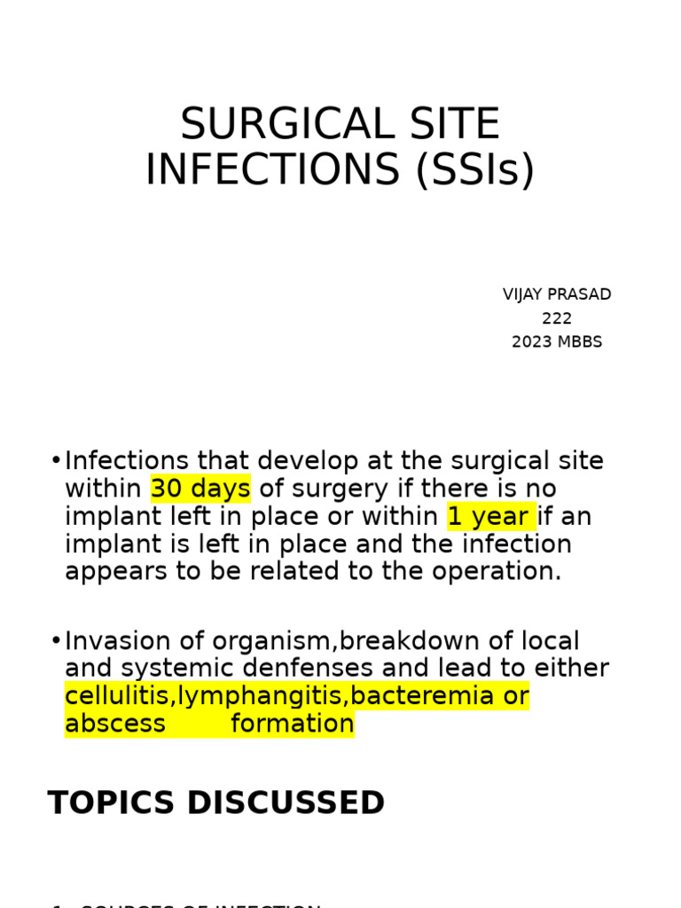 Understanding Surgical Site Infections | PDF | Staphylococcus Aureus ...