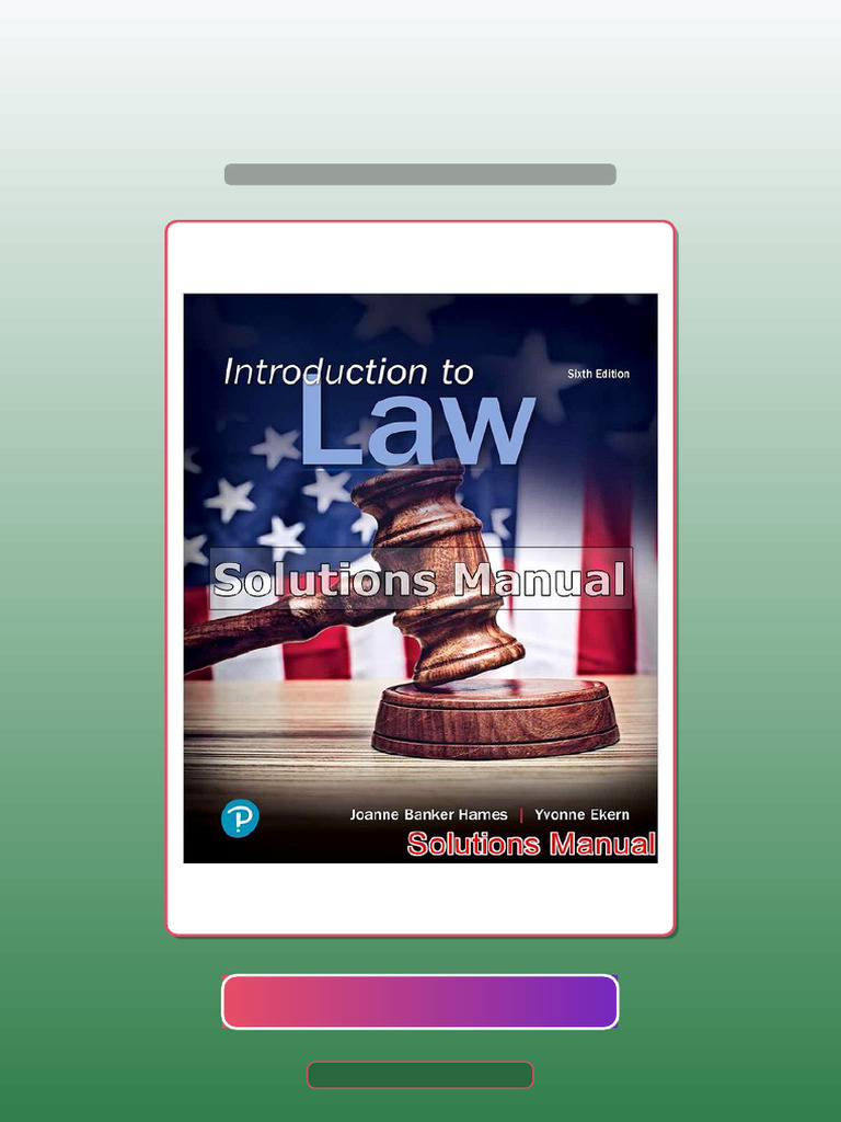 Test Bank For Introduction To Law 6th Edition Hames Exam Prep | PDF ...