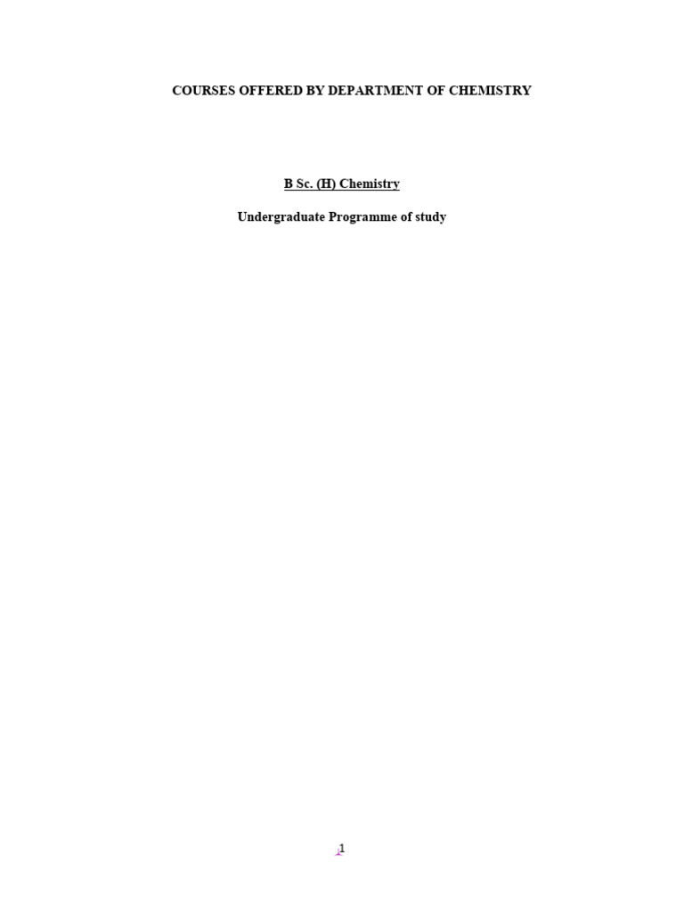 Syllabus BSc Hons Chemistry | PDF | Spectroscopy | Mass Spectrometry