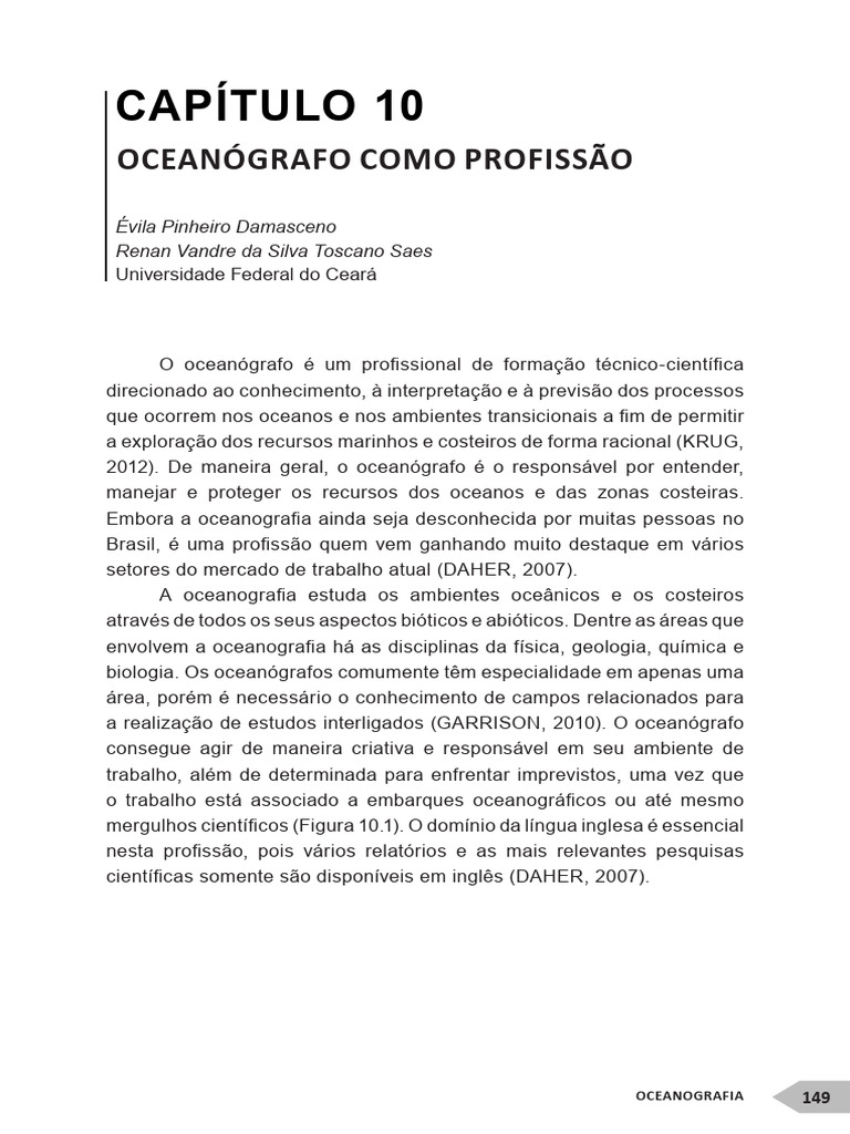 Profissão Oceanógrafo: Atuação e Importância | PDF | Oceanografia | Mar