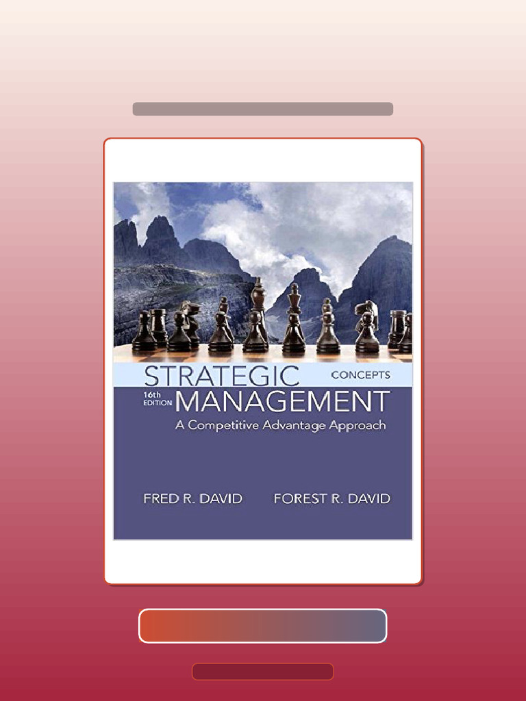 Strategic Management Concepts and Cases 16th Edition Fred David Ebook ...