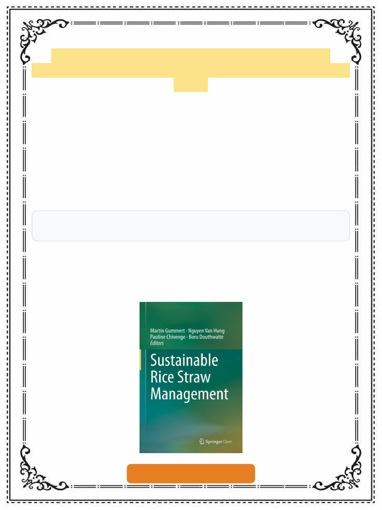 Sustainable Rice Straw Management Martin Gummert Ebook Enhanced ...