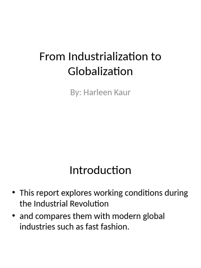 Industrialization Globalization Report | PDF
