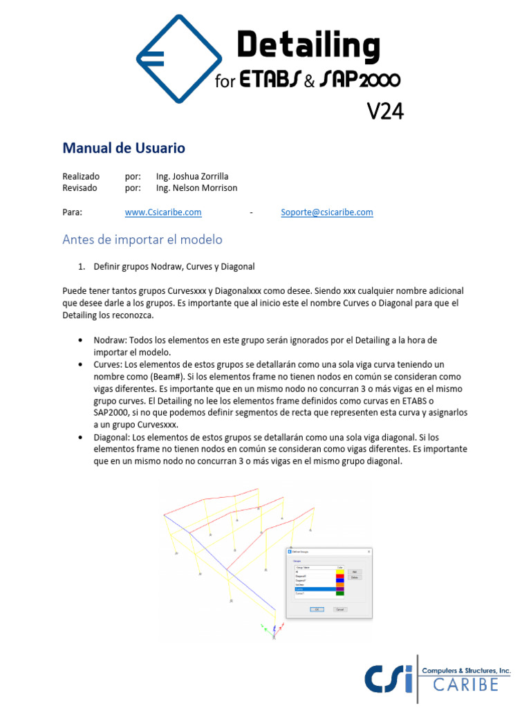 Manual de Usuario para Detailing en ETABS | PDF | Columna | Viga ...
